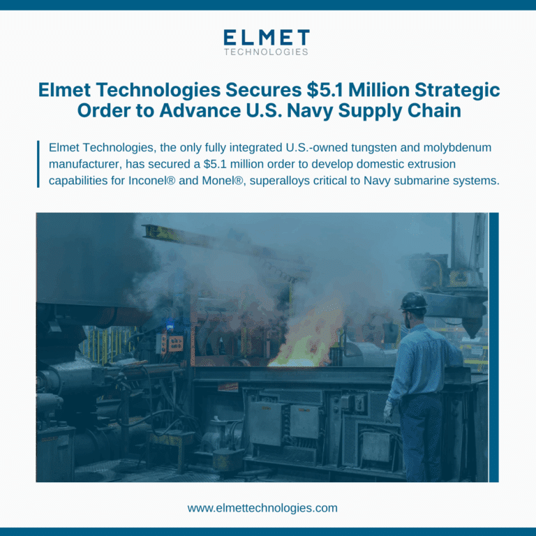 Elmet Technologies Secures $5.1 Million Strategic U.S. Navy Order